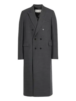 Dries Van Noten Double-breasted Wool Twill Coat - Anthracite