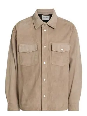 FRAME Suede Overshirt - Stone