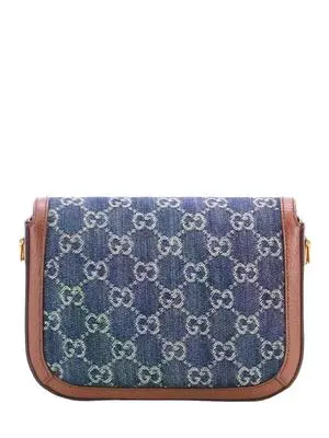 Gucci Horsebit 1955 Gg Denim Mini Shoulder Bag - Blue