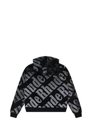 Rhude Logo-pattern Hoodie - Black