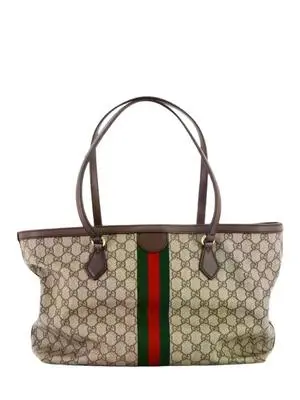 Gucci Ophidia Shopping Gg Coated Canvas Tote Bag - Brown
