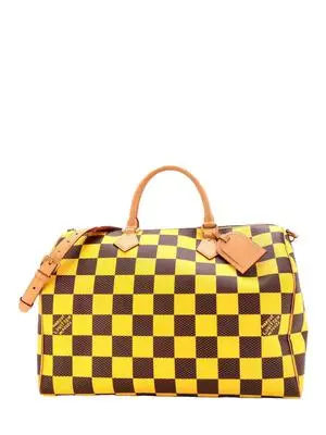 LOUIS VUITTON Louis Vuitton Speedy Bandouliere Bag Damier Pop 50 Travel Bag Yellow