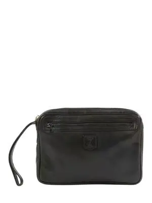 Celine 1980s Triomphe Clutch Bag - Black