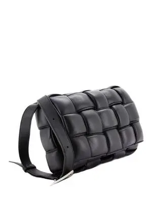 Bottega Veneta Bottega Veneta Cassette Padded Maxi Intrecciato Leather Crossbody Bag Black