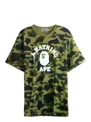 A BATHING APE Camo-print Logo-print T-shirt - Green