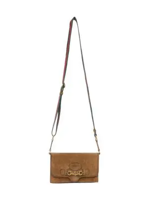 Gucci 1980s Horsebit Suede Clutch Bag - Brown