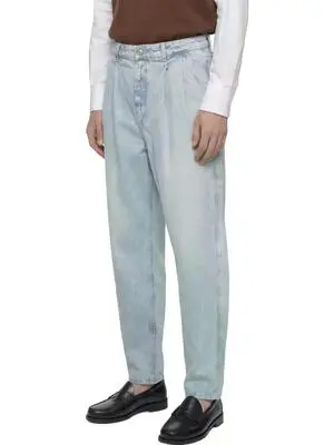 HED MAYNER Pleated Acid-wash Jeans - Blue