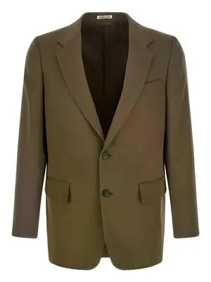 Auralee Gabardine Single-breasted Blazer - Green
