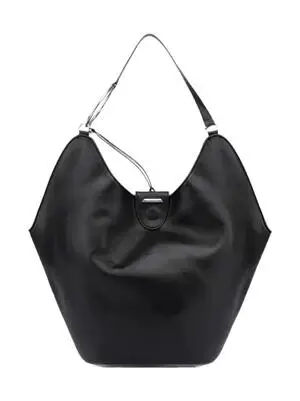 DONDUP Large Leather Shoulder Bag With Ring Detail - Black