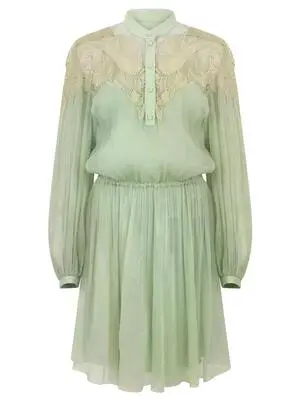Alberta Ferretti Lace-detail Mini Dress - Green
