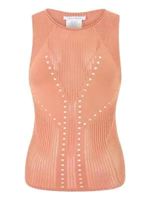 Alberta Ferretti Perforated Knitted Tank Top - Pink