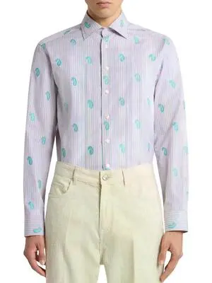 Etro Striped Fil Coupé Shirt - White