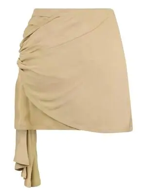 Alberta Ferretti Draped Wrap Mini Skirt - Neutrals