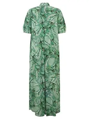 Alberta Ferretti Butterfly-print Silk Dress - Green