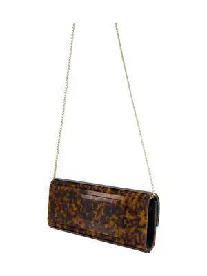 JIMMY CHOO Tortoiseshell Effect Clutch Bag - Brown