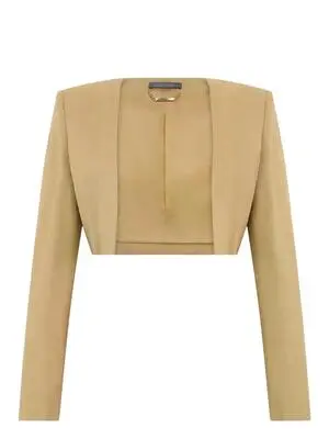 Alberta Ferretti Cropped Open-front Jacket - Neutrals