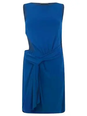 Alberta Ferretti Knot-detail Sleeveless Party Dress - Blue