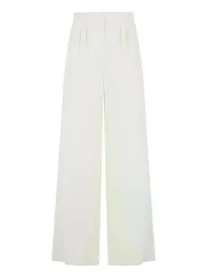 Alberta Ferretti Pleated Wide-leg High-waisted Trousers - White
