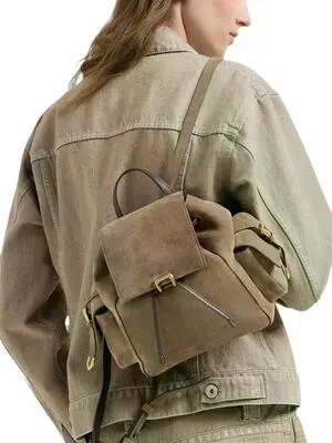 Brunello Cucinelli Suede Sartorial Backpack - Neutrals