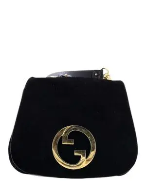 Gucci Blondie Flap Suede Medium Shoulder Bag - Black