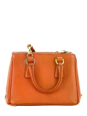 Prada Saffiano Leather Mini Satchel - Orange