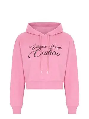Versace Felpa Cropped Con Logo - Pink