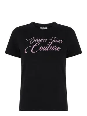 Versace T-shirt With Logo Embellishment - Black
