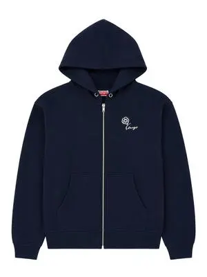 Kenzo Zip-up Hoodie With Floral Print - Blue