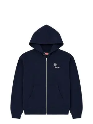 Kenzo Zip-up Hoodie With Floral Print - Blue