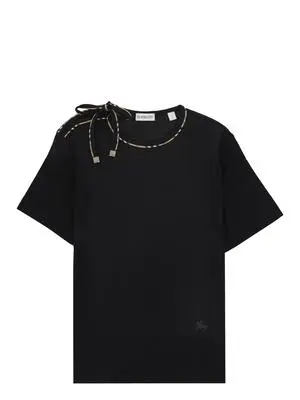 Burberry Cotton T-shirt With Bow Detail - Black