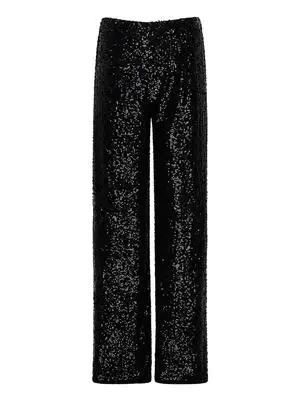 P.a.r.o.s.h Sequined Straight Leg Trousers - Black