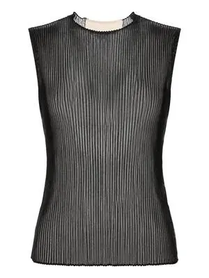 CIRCUS HOTEL Ribbed Sleeveless Top - Black