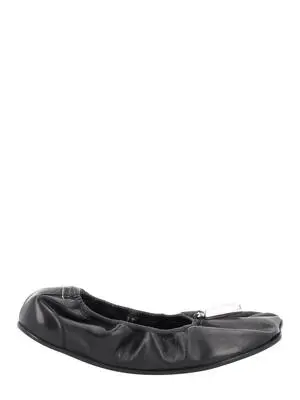 MAISON MARGIELA MM6 Maison Margiela Black Leather Ballerina Flats With Lock Detail Black