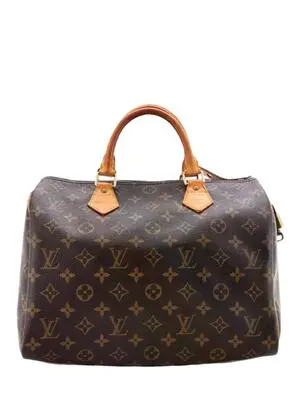 LOUIS VUITTON Speedy Handbag Monogram Canvas 30 Satchel - Brown