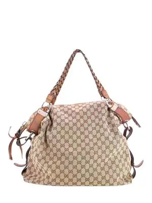 Gucci Bamboo Bar Gg Canvas Shoulder Bag - Brown
