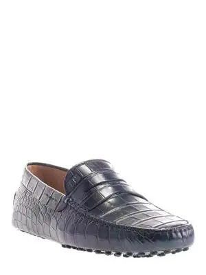TOD'S Crocodile-effect Loafers - Blue