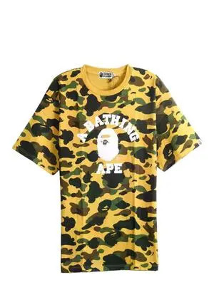 A BATHING APE Camouflage-print Logo-print T-shirt - Yellow