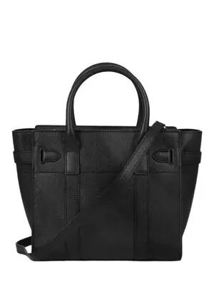 Mulberry Mini Zipped Bayswater Grained Tote Bag - Black