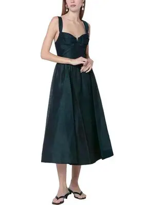 Zimmermann Rebellion Draped Midi Dress - Green