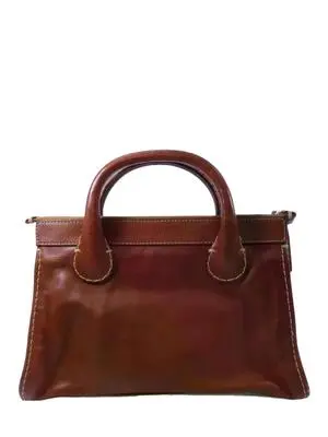 Chloé Leather Tote Bag With Buckle Detail - Brown