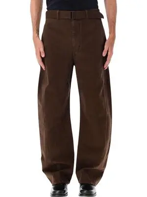 LEMAIRE Twisted Belted Straight-leg Pants - Ristretto