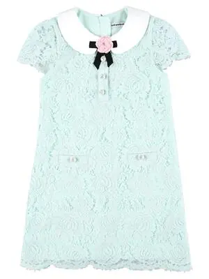 SELF-PORTRAIT SELF-PORTRAIT Lace Mini Dress With Bow Detail