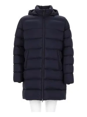 Herno Hooded Long Puffer Coat - Blue