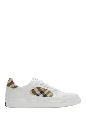 Burberry Leather And Check Terrace Sneakers - White