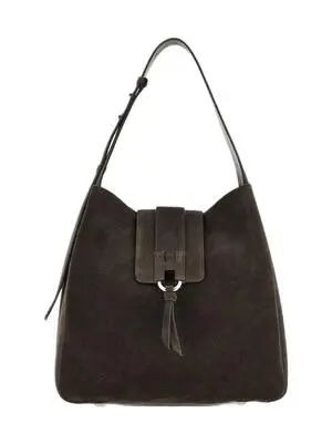 Hogan Trend Leather Hobo Bag - Brown