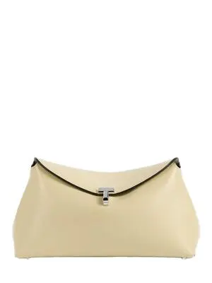 TOTEME T-lock Leather Clutch - Gold
