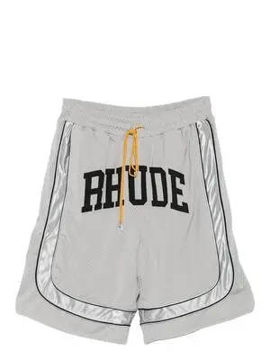 Rhude Mesh Logo Drawstring Shorts - Grigio