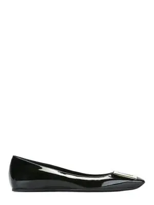 ROGER VIVIER Roger Vivier Trompette Patent Leather Ballerinas Black
