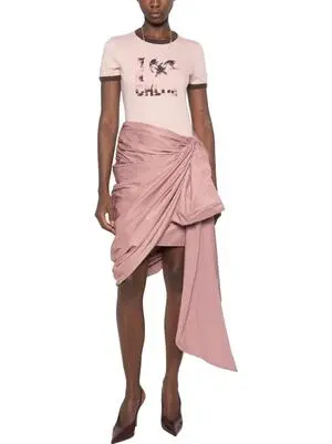 Chloé Draped Silk Mini Skirt - Grey