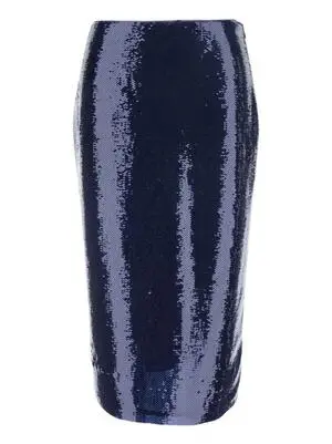 TOM FORD Sequined Embroidered Pencil Skirt - Blue